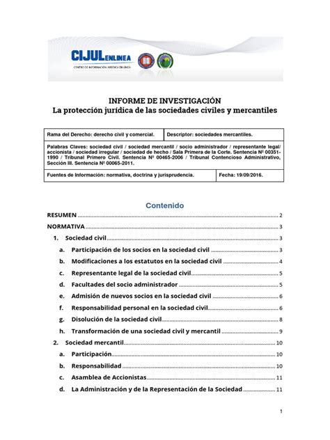 Protección Jurídica De Sociedades Civiles Y Mercantiles Pdf