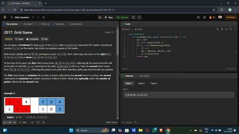 Codingchallenges Techjourney Algorithms Problemsolving Gridgame