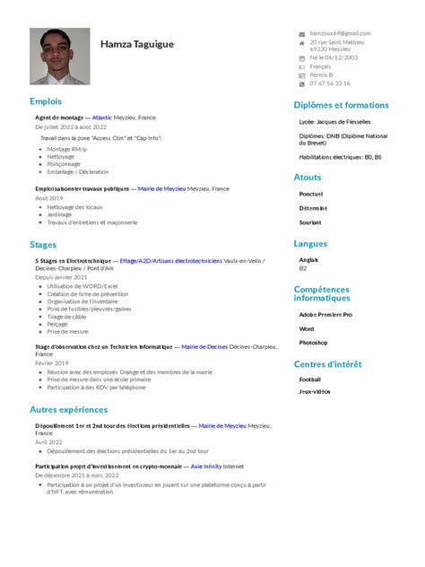 cv hamza pdf informatique