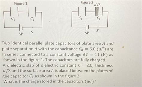 Solved Two Identical Parallel Plate Capacitors Of Plate Area