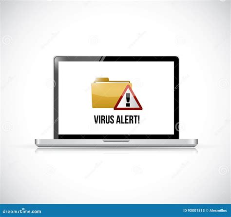 Virus Alert And Folder Computer Concept Stock Image Image Of Laptop Danger 93001813