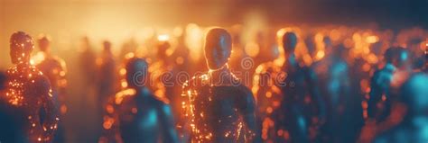 Network Of Interconnected Glowing Figures In A Digital Space Abstract