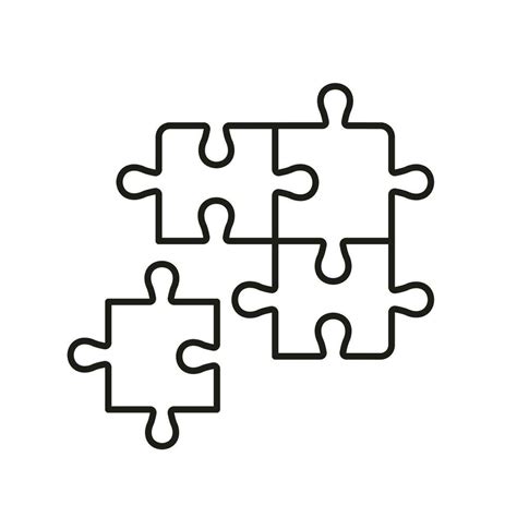 Puzzle Square Pieces Match Logic Combination Linear Pictogram Teamwork Idea Challenge Game