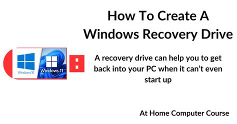 How To Create A Windows USB Recovery Drive At Home Computer Guides