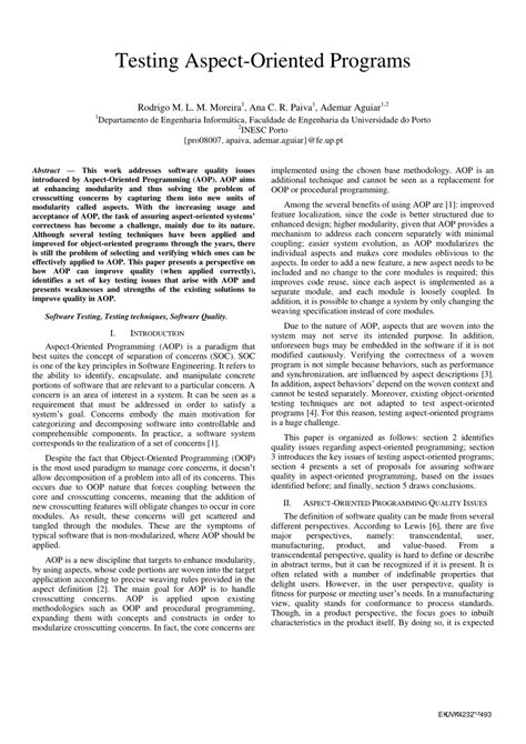 Pdf Testing Aspect Oriented Programs