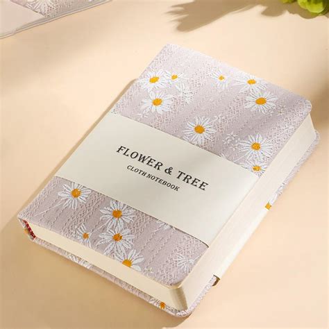1pc Simple Jacquard A6 Notebook With Horizontal Lines Blank Double Inner Pages And Pocket