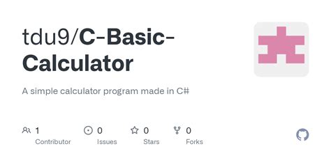 Github Tdu C Basic Calculator A Simple Calculator Program Made In C