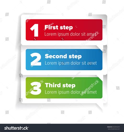 one two three progress steps vector stock vector royalty free