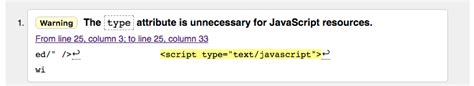 WordPress And W Validation Error The Type Attribute Is Unnecessary For JavaScript Resources