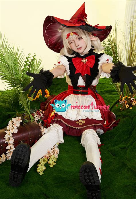 Shirt And Skirt With Pumpkin Pants And Gloves Genshin Impact Klee Cosplay Costume Top