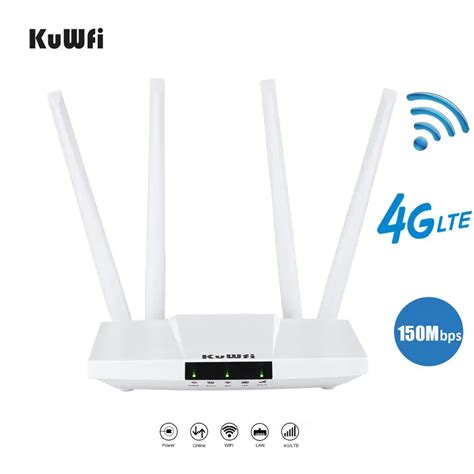 KuWFi 4G Router CAT4 150Mbps 4G LTE CPE Router Unlocked FDD/TDD SIM ...