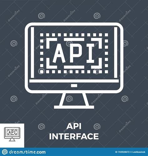 API Interface Thin Line Vector Icon Stock Vector Illustration Of Coding Symbol
