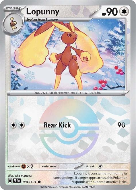 Lopunny Poke Ball Pattern Sv Prismatic Evolutions Pokemon