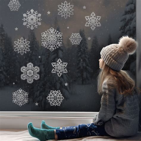 Новогодние наклейки на окна двусторонние на стену для декора для детей подарки на новый год