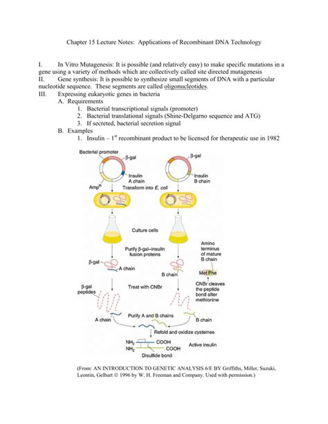 Chapter Lecture Notes Applications Of Recombinant DNA