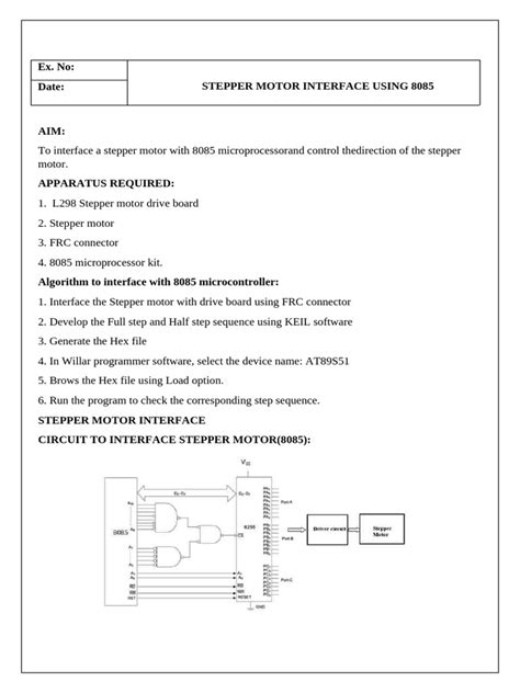 Stepper Motor Interface Using 8085 Pdf Assembly Language Software