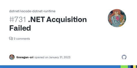 NET Acquisition Failed Issue Dotnet Vscode Dotnet Runtime GitHub