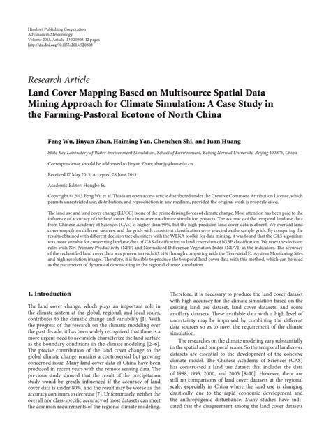 Pdf Land Cover Mapping Based On Multisource Spatial Data Mining