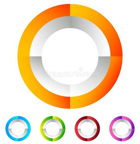 Segmented Circle Generic Abstract Icon Circular Geometric Logo Stock