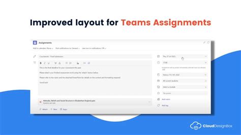 new assignment layout in microsoftteams cloud design box posted on