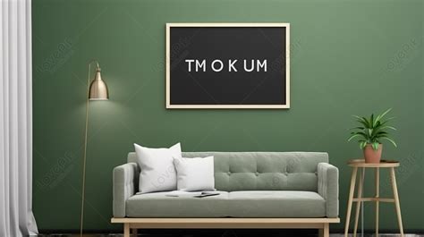 녹색 인테리어와 3d 렌더링된 포스터 프레임 모형을 갖춘 세련된 스칸디나비아 거실 거실 배경 테리 배경 녹색 거실 배경 이미지 Hd 거실 테리 녹색 거실 배경