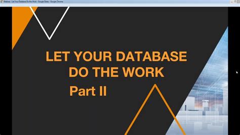 let your database do the work technical webinar part 2 fme by safe