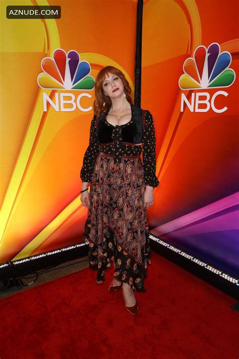 Christina Hendricks Flaunts Her Cleavage At NBC S New York Mid Season Press Junket In New York