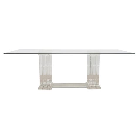 Large Mid Century Glass And Plexiglass Dining Table For Sale At 1stdibs