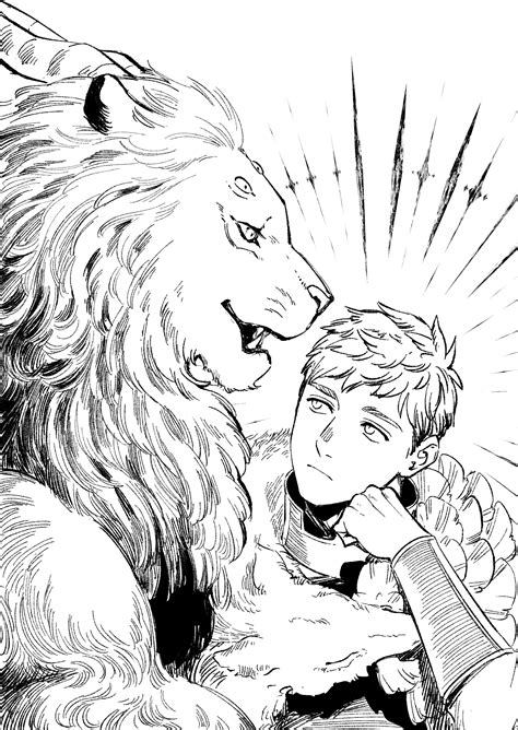 Laios Touden And Winged Lion Dungeon Meshi Drawn By Urup Zzz Danbooru