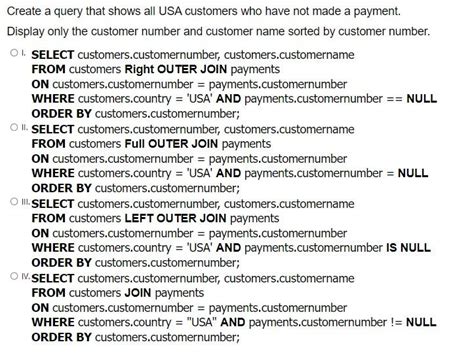 Solved Create A Query That Shows All USA Customers Who Have Chegg