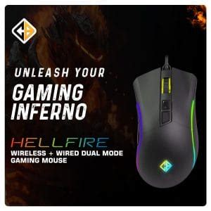 Cosmic Byte Hellfire RGB Wireless Wired Dual Mode Gaming Mouse Cosmic Byte