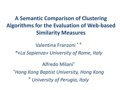 Pdf Semantic Comparison Of Clustering Algorithms For The Evaluation Of Web Based Similarity