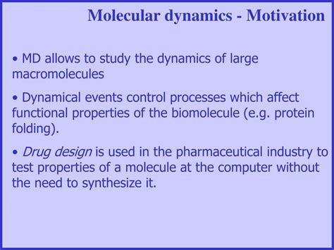 Ppt Molecular Dynamics Simulations An Introduction N Gautham Powerpoint Presentation Id5602416
