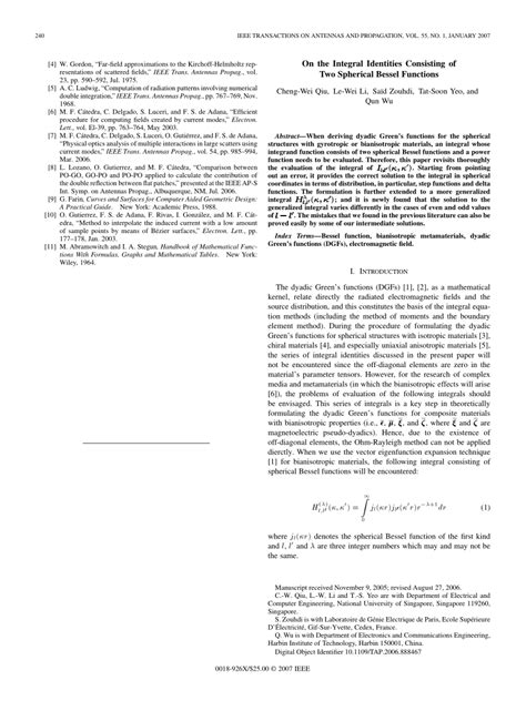 Pdf On The Integral Identities Consisting Of Two Spherical Bessel Functions