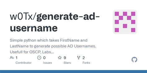 GitHub W Tx Generate Ad Username Simple Python Which Takes FirstName And LastName To Generate