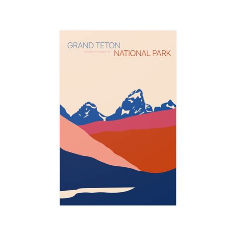 Grand Teton National Park Travel Poster Etsy