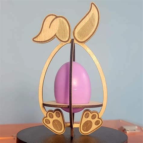 Bunny Egg Holder Single Egg Hobo With Wood