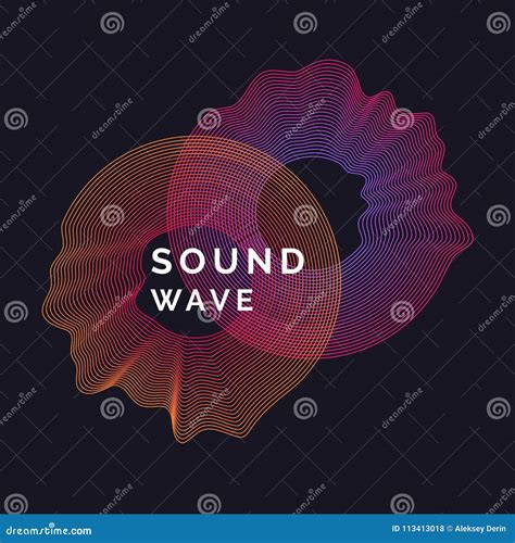 Music Poster Vector Abstract Background With A Colored Dynamic Waves Stock Vector