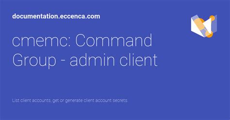 Cmemc Command Group Admin Client Documentation Eccenca