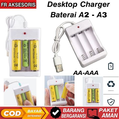 Jual Dekstop Charger Baterai A A USB Charger Baterai Isi Ulang Slot AAA Shopee Indonesia