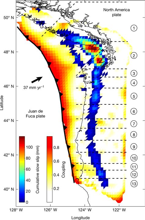 Comparison Of Interseismic Coupling With Cumulated Slip Due To Episodic