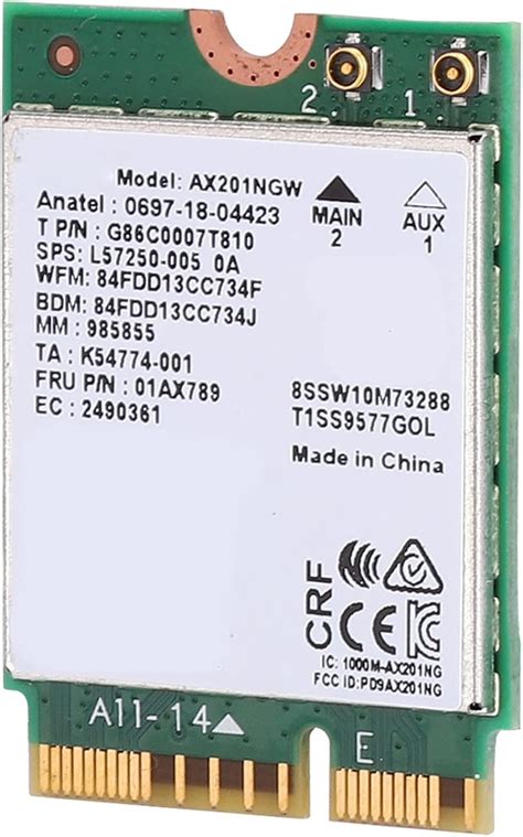 Yüksek Hızlı Bağlantı Için AX201NGW WIFI 6 Gigabit 2400M M 2 CNVio2 Ağ Kartı Amazon com tr