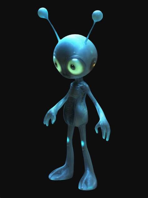A Cartoon Like Anime Style Bioluminescent Bipedal Alien Humanoid Uncanny Valley 2 Antennae