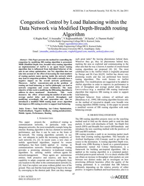 Congestion Control By Load Balancing Within The Data Network Via