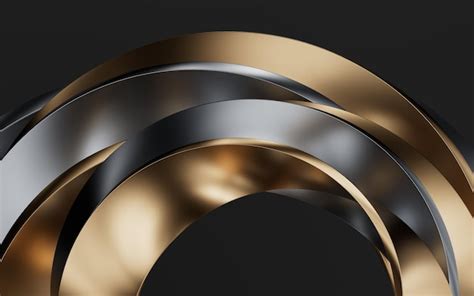 Premium Photo Metallic Curve Geometry Background 3d Rendering