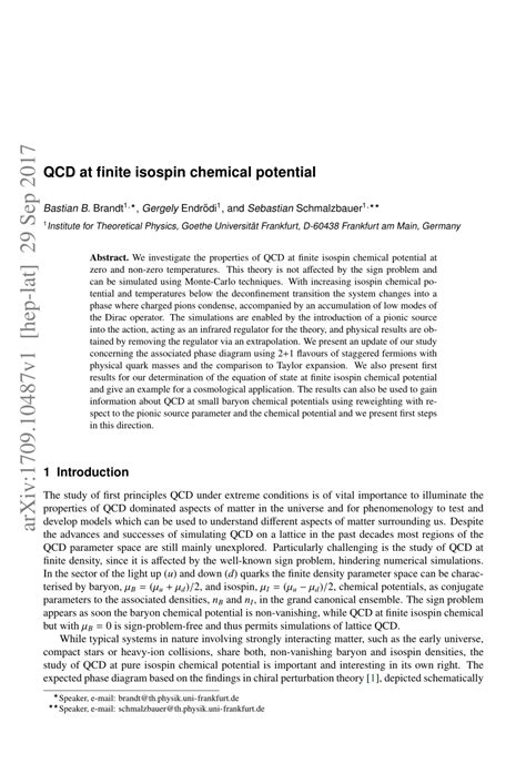 Pdf Qcd At Finite Isospin Chemical Potential