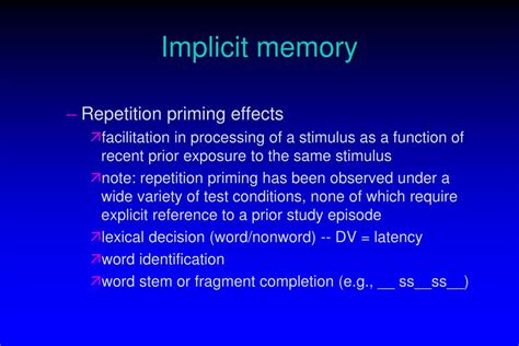 Ppt Implicit Memory Powerpoint Presentation Free Download Id2972720