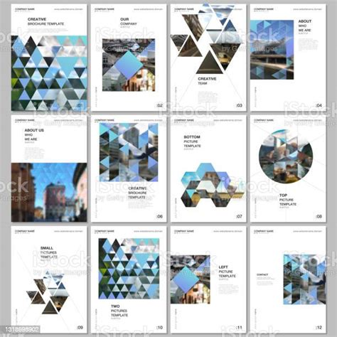 삼각형이 있는 표지 디자인 템플릿의 A4 브로셔 레이아웃 전단지 전단지를 위한 삼각형 패턴 A4 브로셔 디자인 보고서 프리젠