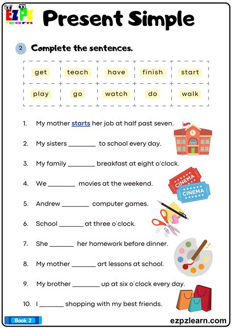 present simple complete the sentences grammar worksheet bk2 printable pdf