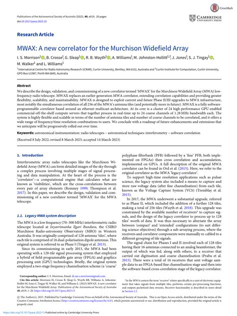 pdf mwax a new correlator for the murchison widefield array